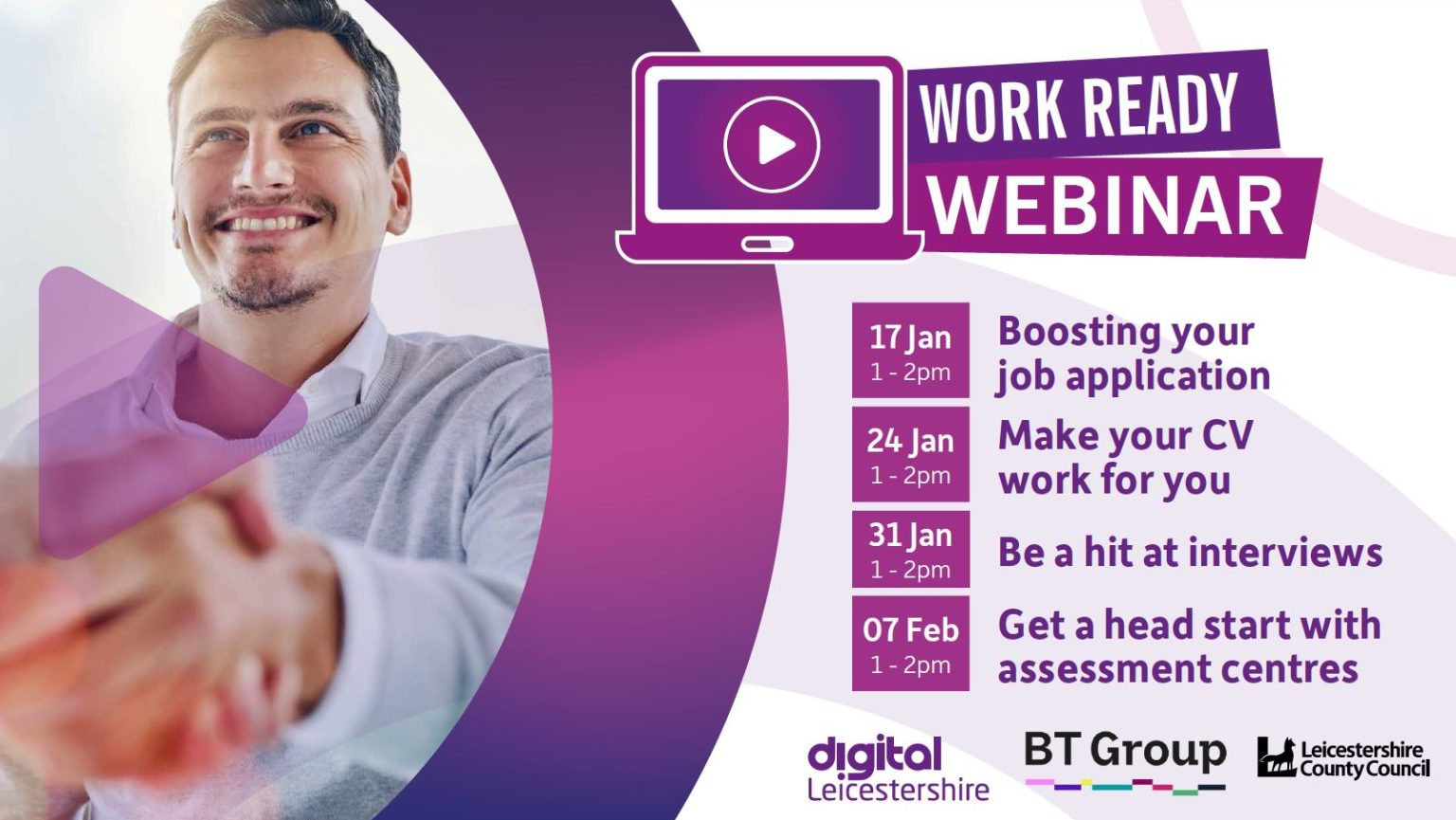 Get Work Ready in 2024 with free employment webinars for Leicestershire ...